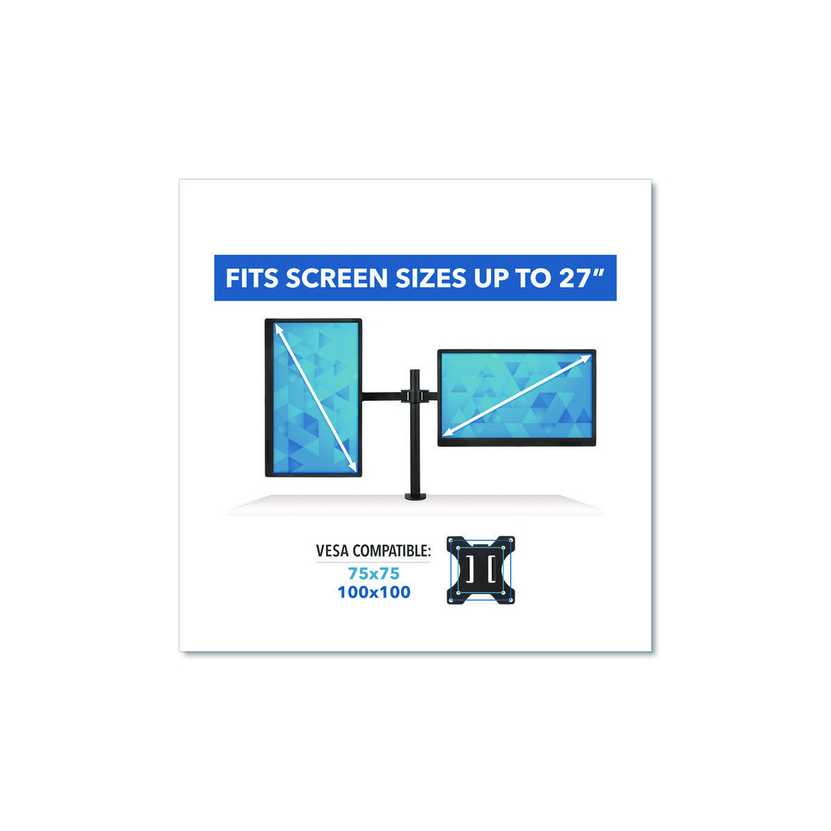 Full Motion Dual Monitor Desktop Mount, For 17" to 27" Monitors, 36...